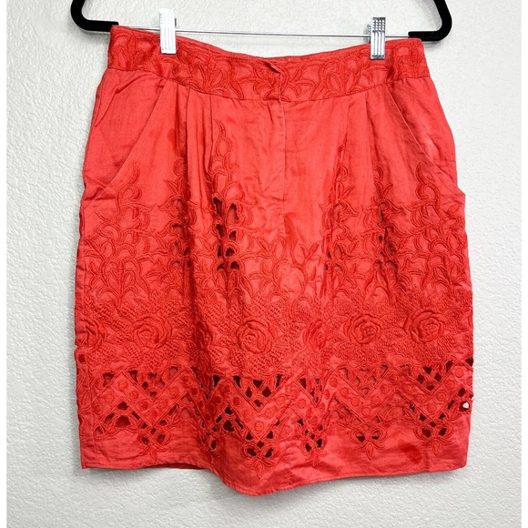 Yoana Baraschi | Skirts | Anthropologie Yoana Baraschi 0 Linen Tomato Picking Skirt Size 8 ...